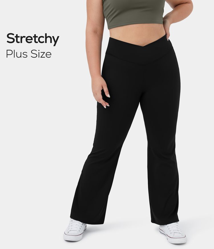 Women's In My Feels High Waisted Crossover Full Length Flare Plus Size ...